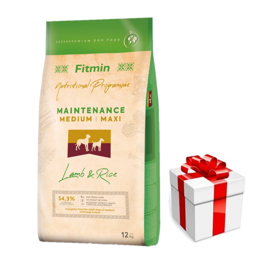 FITMIN Medium Maxi Maintenance Lamb&Rice 12kg + Překvapení pro psa ...