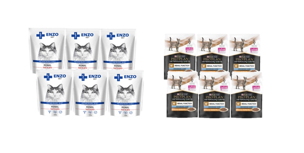 PURINA Veterinary PVD NF Renal Function Cat 6x85g + ENZO VET Renal ...