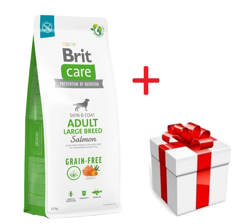 BRIT CARE Dog Grain-free Adult Large Breed Salmon 12kg + Překvapení ...